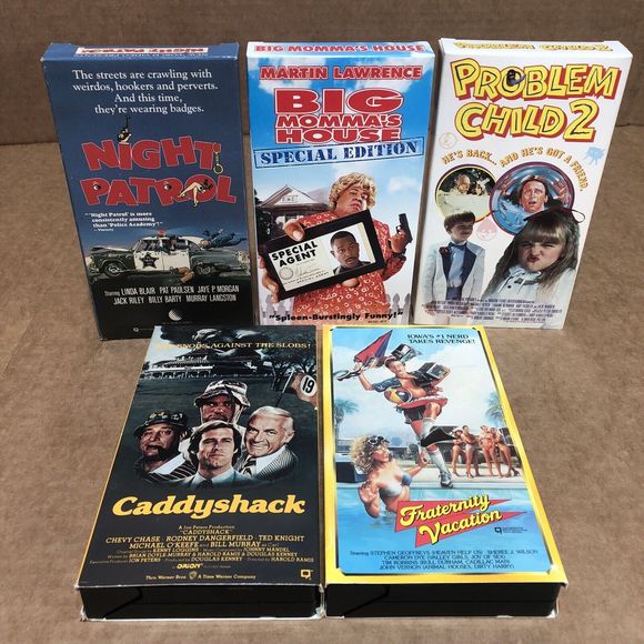Media | Vintage Vhs Tapes 5 Comedy Movies Slim Case Caddyshack Funny ...